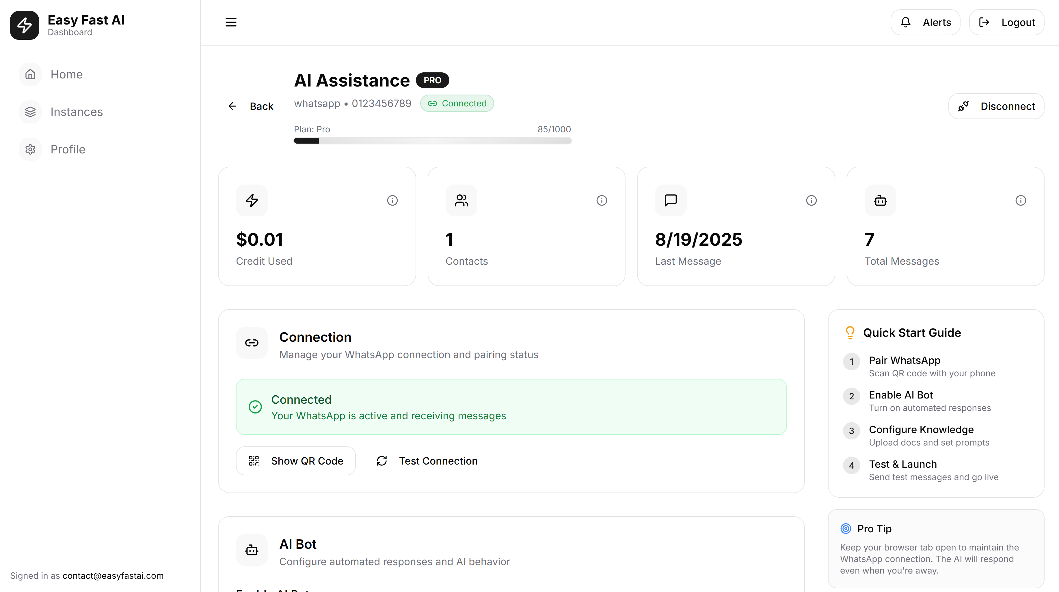 Easy Fast AI - ChatGPT WhatsApp Bot Automation | AI Customer Service